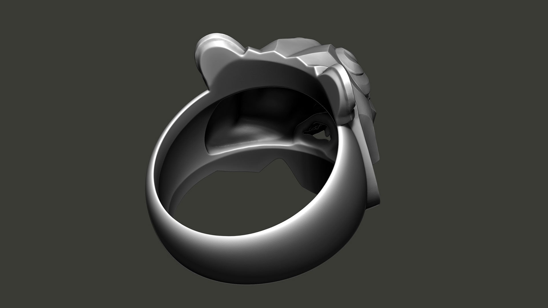 3D Model Tiger Face Animal Ring Jewelry - TurboSquid 1878892