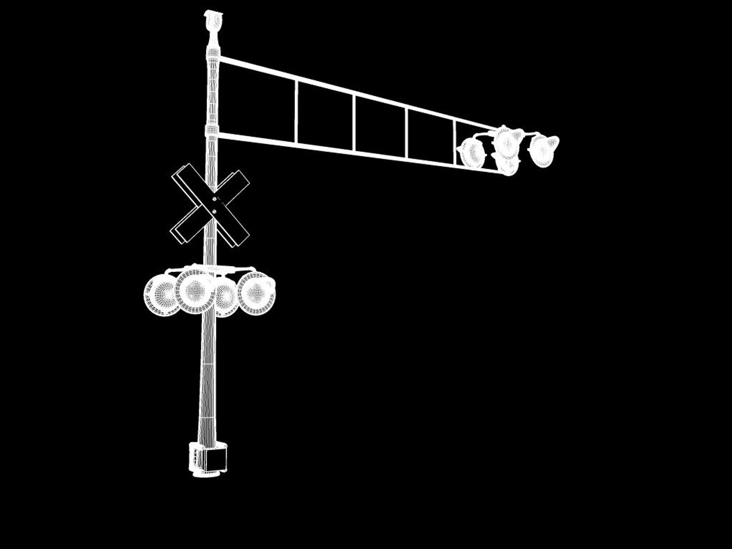 Flashing Rail Road Crossing 3d Max