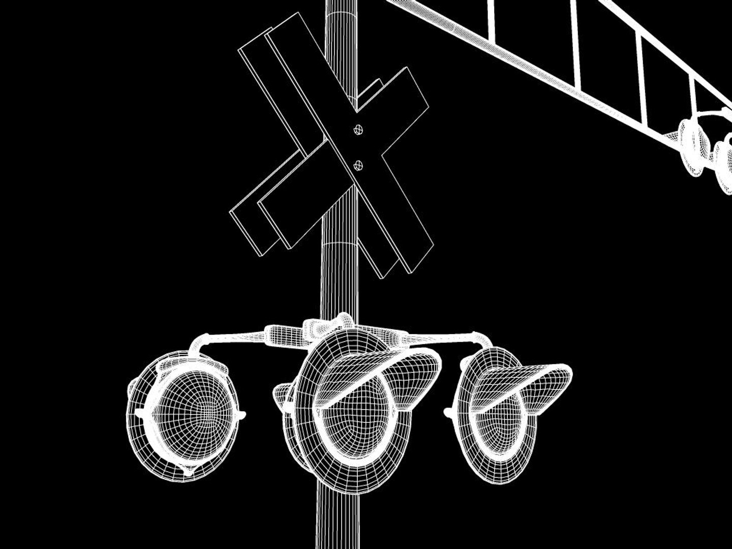 Flashing Rail Road Crossing 3d Max