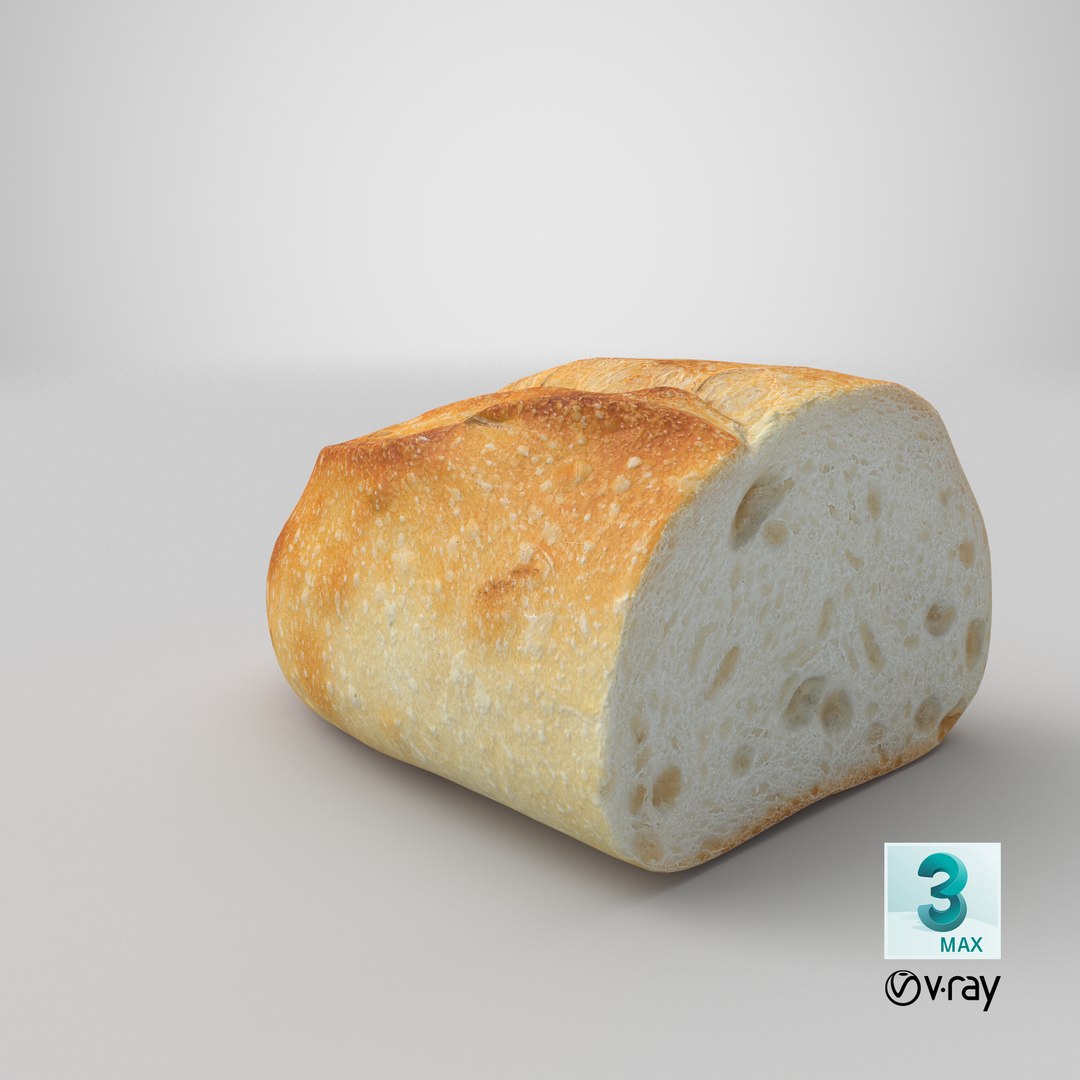 Batard Bread Half 02 model - TurboSquid 1831046