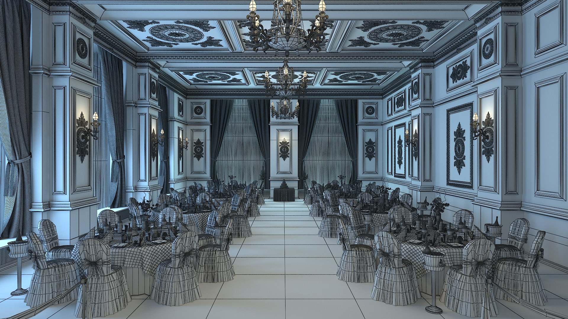3D ballroom interior | 1146762 | TurboSquid