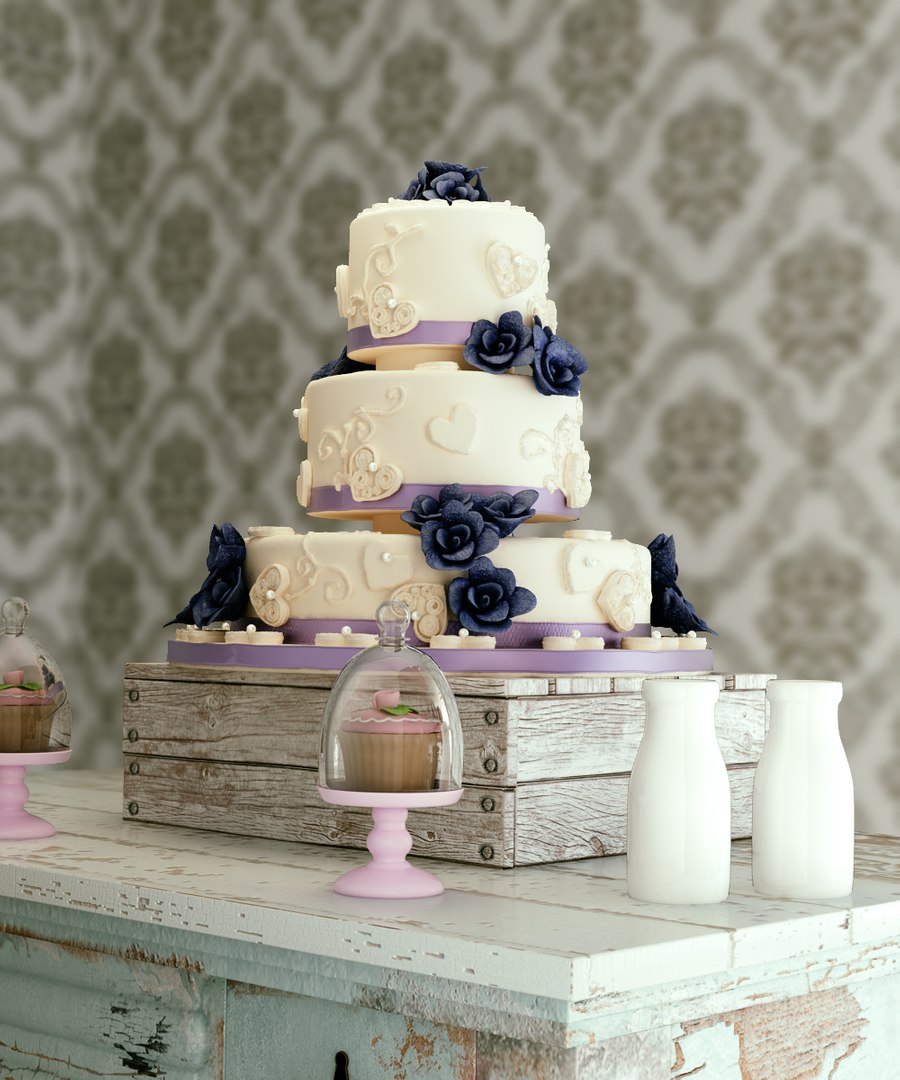 3d Model Wedding Cake 04