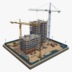 under construction building 3d