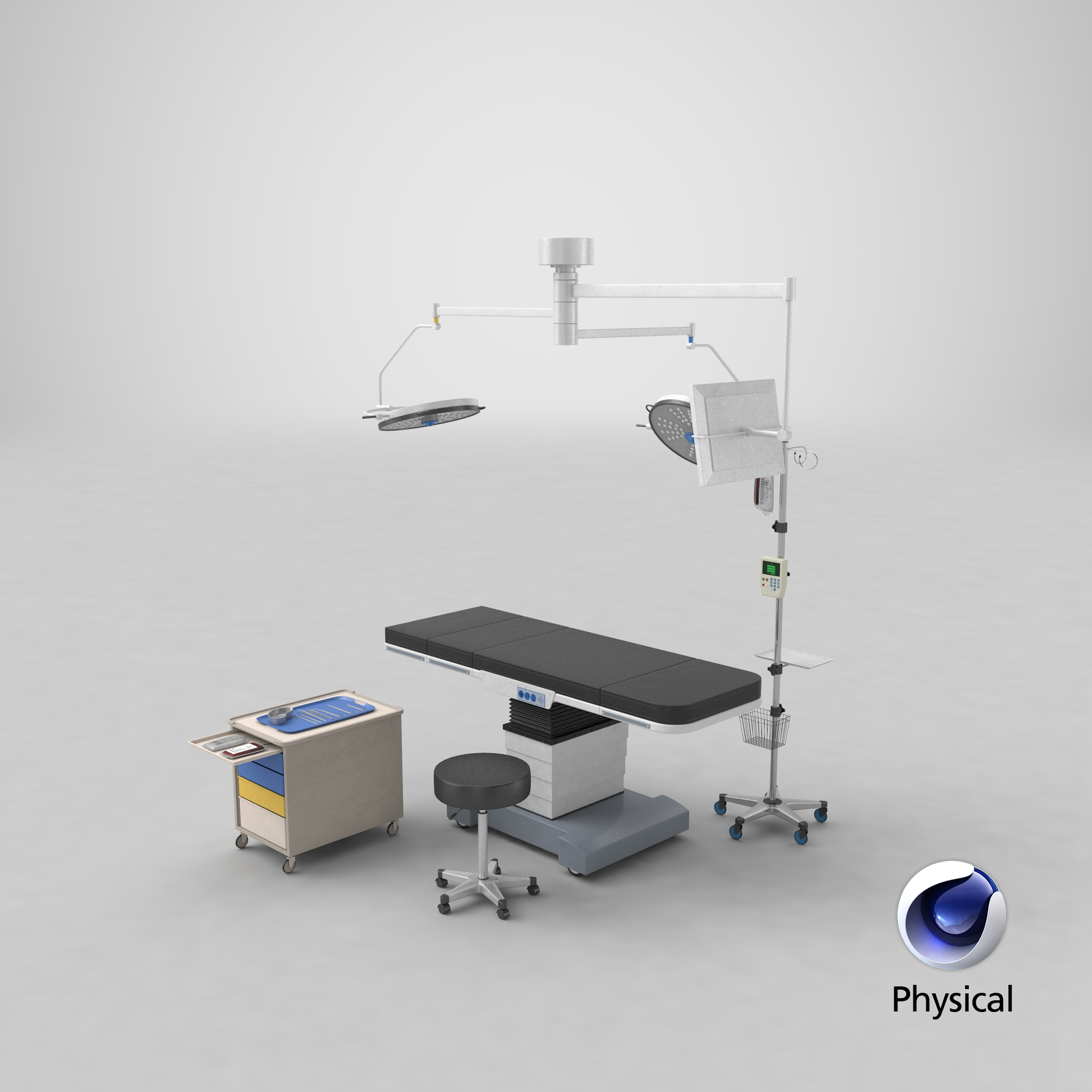 3D operating table set surgery model - TurboSquid 1523931