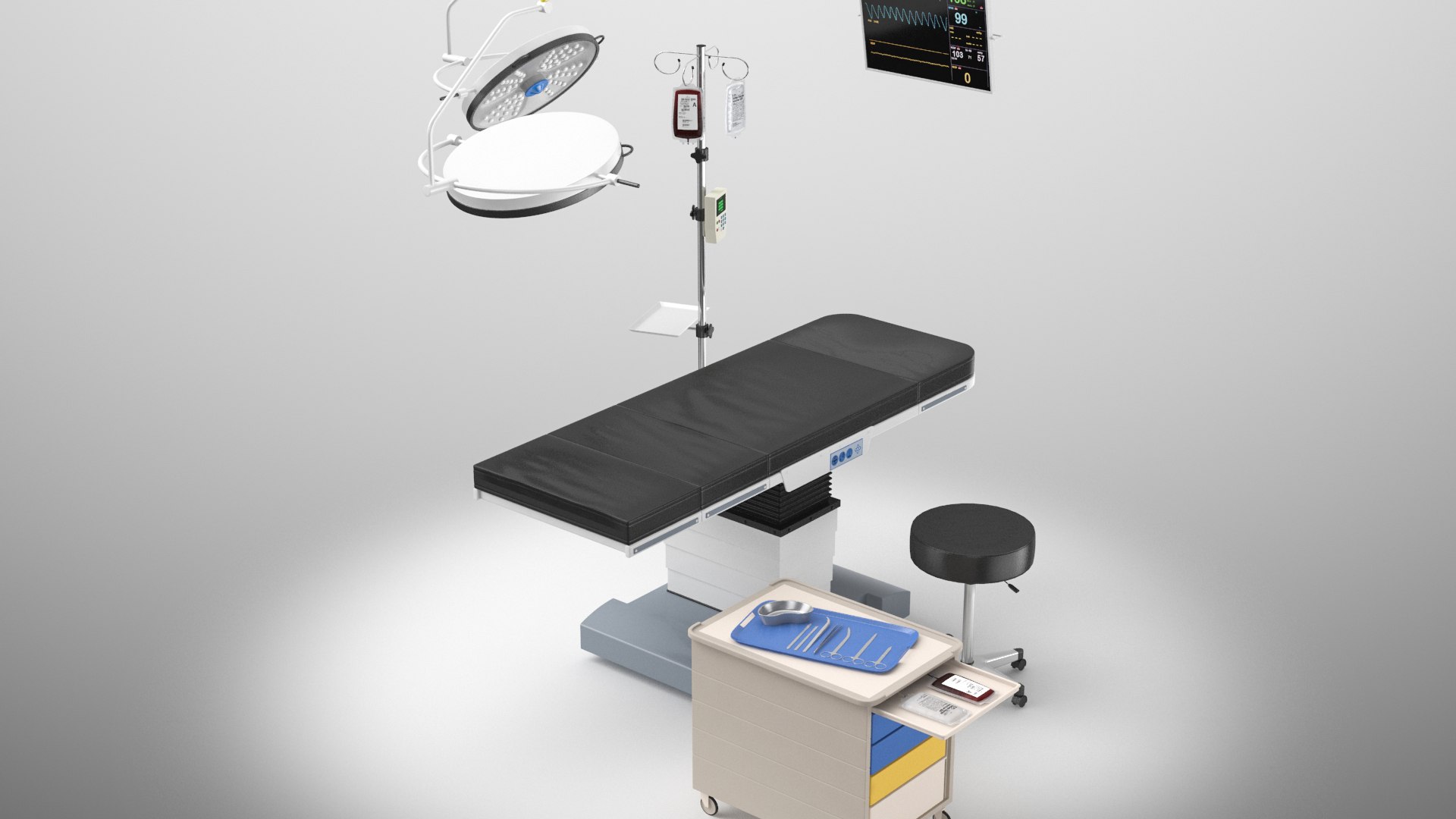 3D Operating Table Set Surgery Model - TurboSquid 1523931