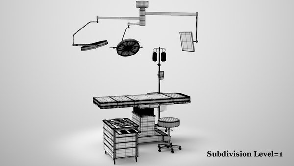 3D operating table set surgery model - TurboSquid 1523931