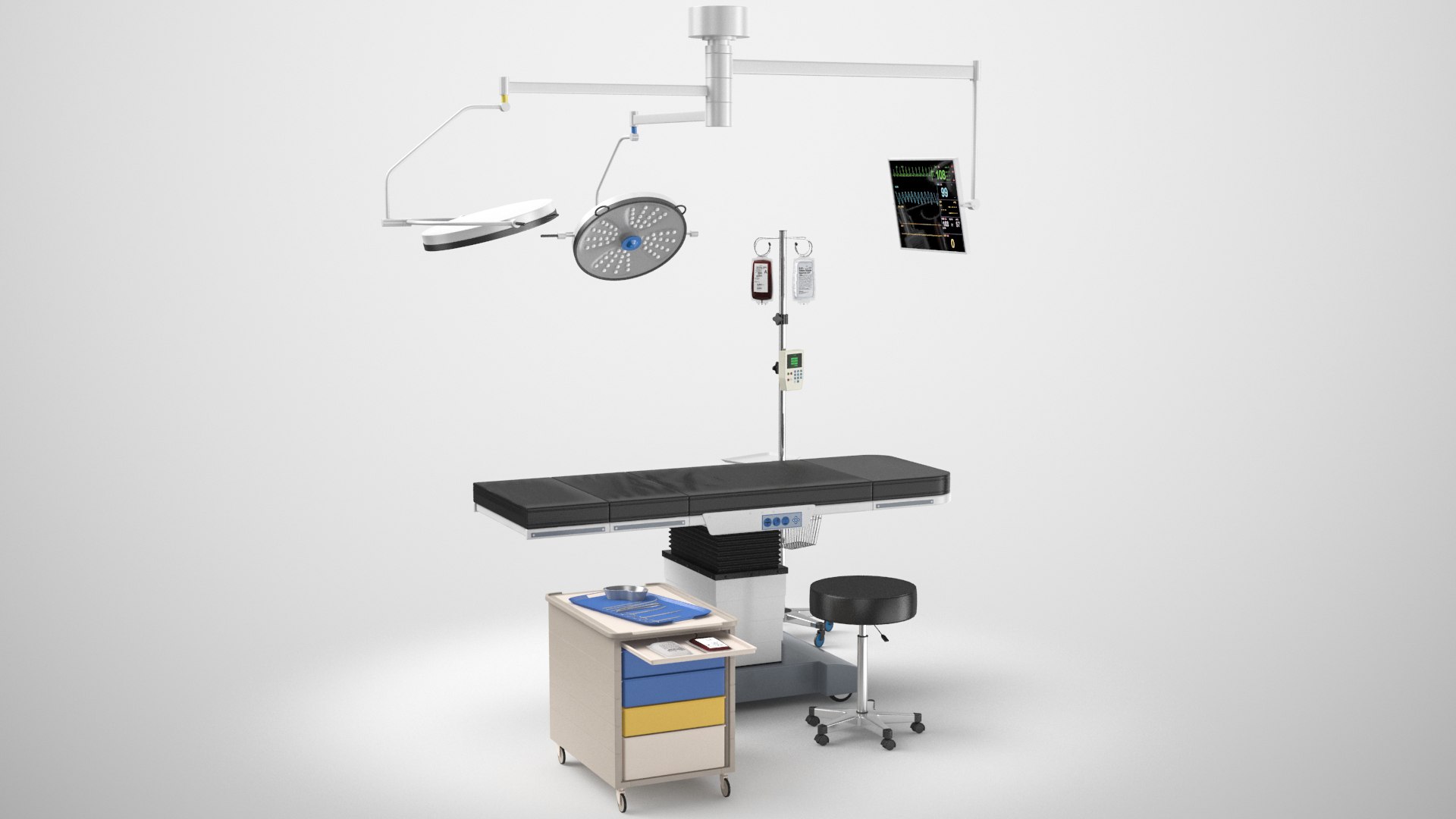 3D Operating Table Set Surgery Model - TurboSquid 1523931