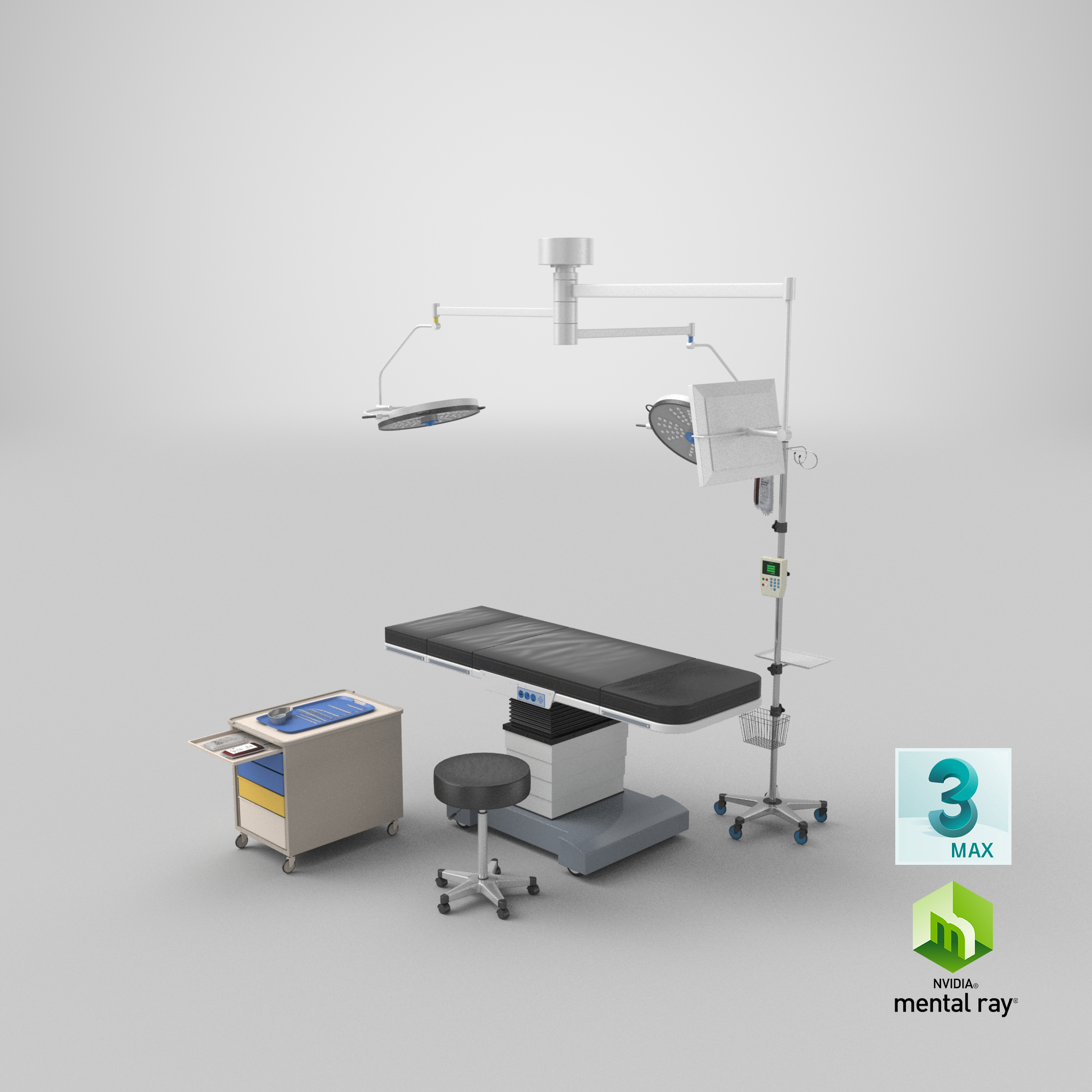 3D operating table set surgery model - TurboSquid 1523931