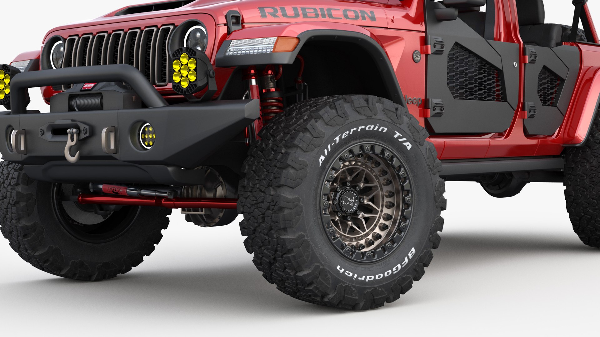 Jeep Wrangler Rubicon 392 Custom Red R 2025 3D - TurboSquid 2392273