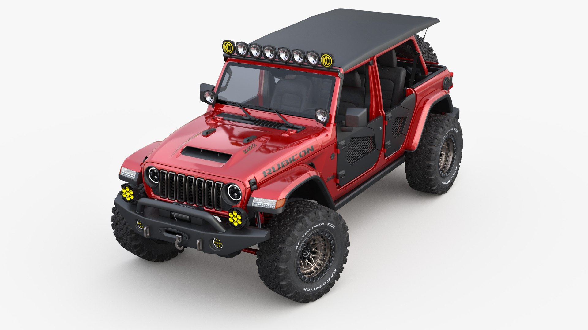 Jeep Wrangler Rubicon 392 Custom Red R 2025 3D - TurboSquid 2392273