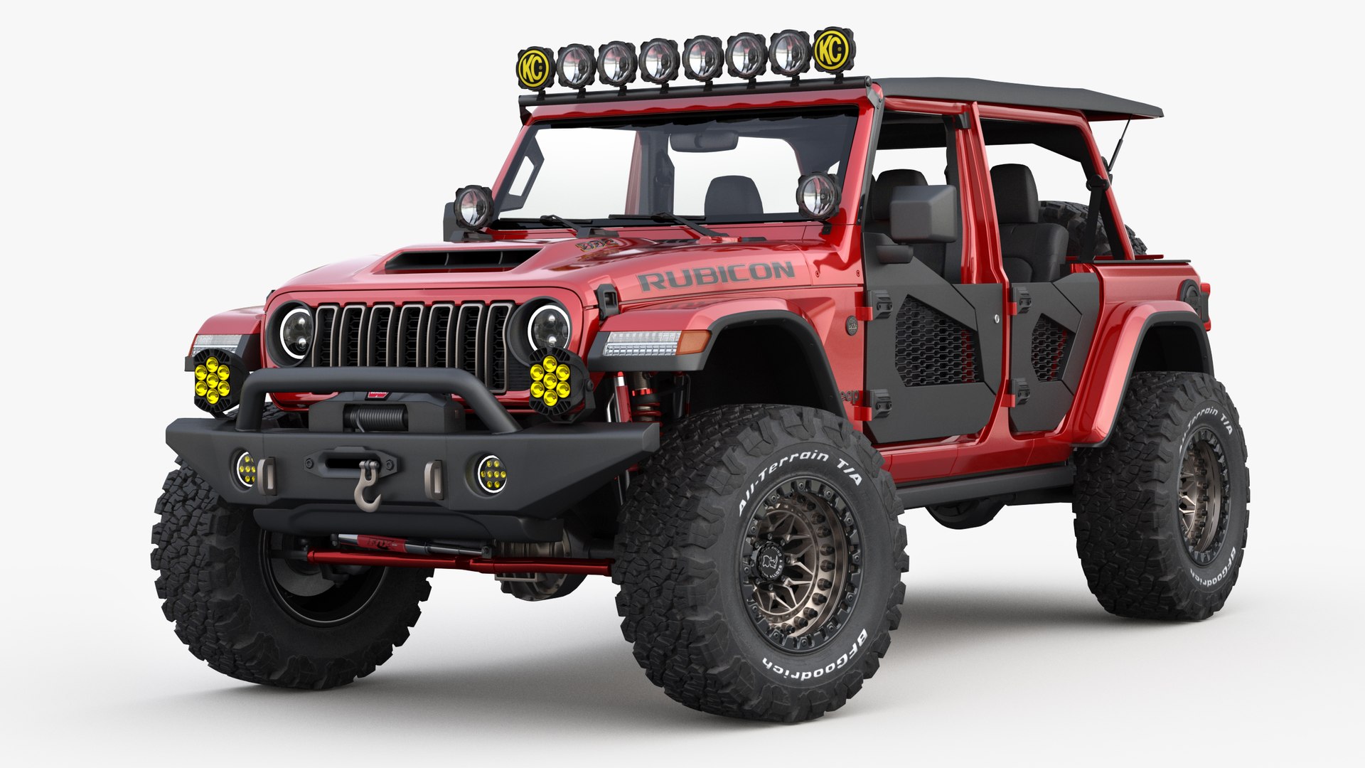Jeep Wrangler Rubicon 392 Custom Red R 2025 3D - TurboSquid 2392273