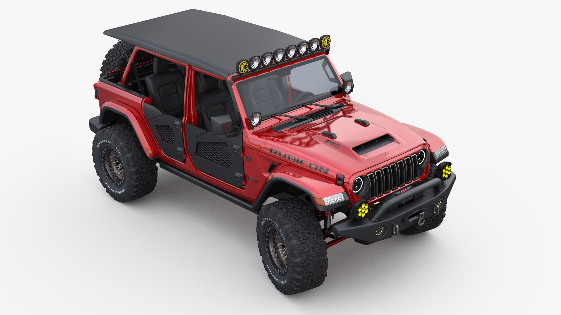 Jeep Wrangler Rubicon 392 Custom Red R 2025 3D - TurboSquid 2392273