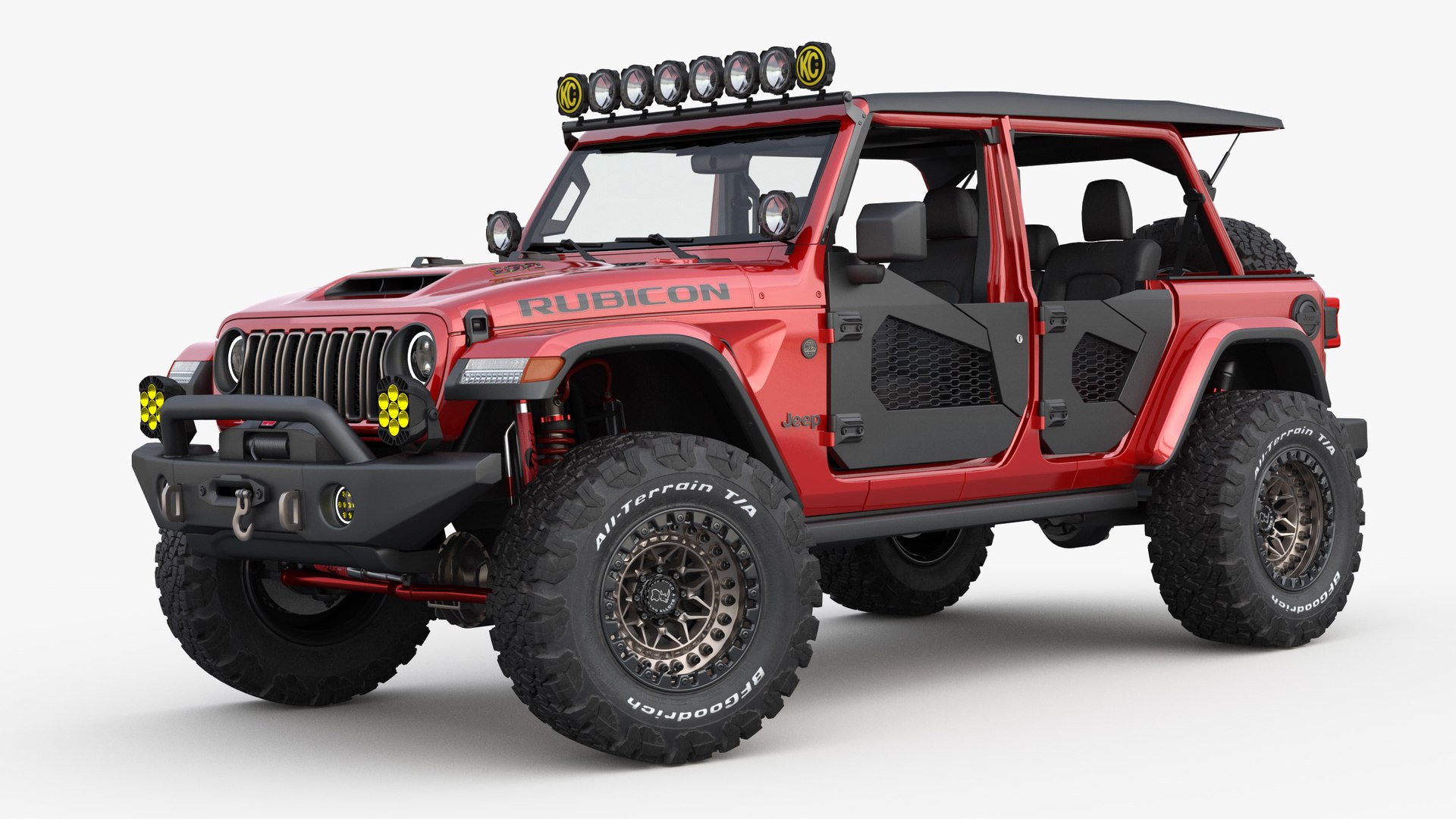 Jeep Wrangler Rubicon 392 Custom Red R 2025 3D - TurboSquid 2392273