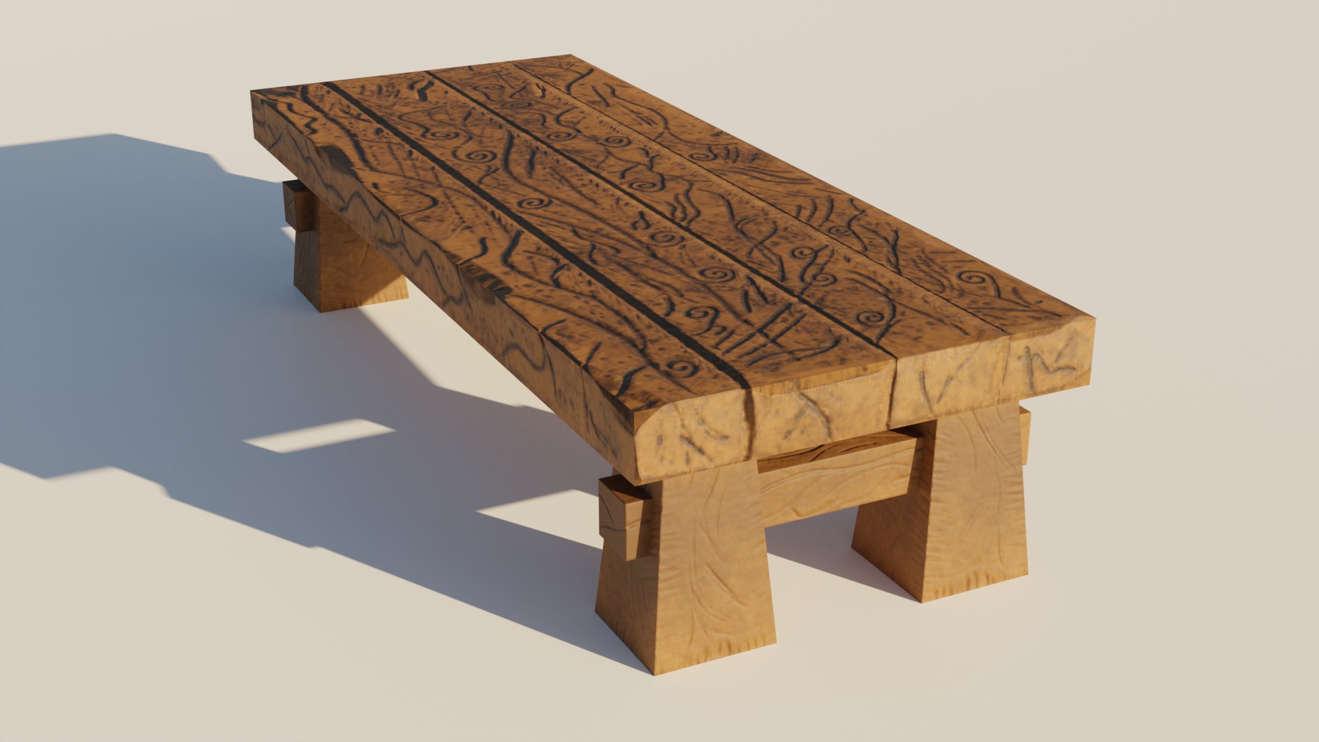 Cartoon stylized bench low-poly 3D model - TurboSquid 1865052