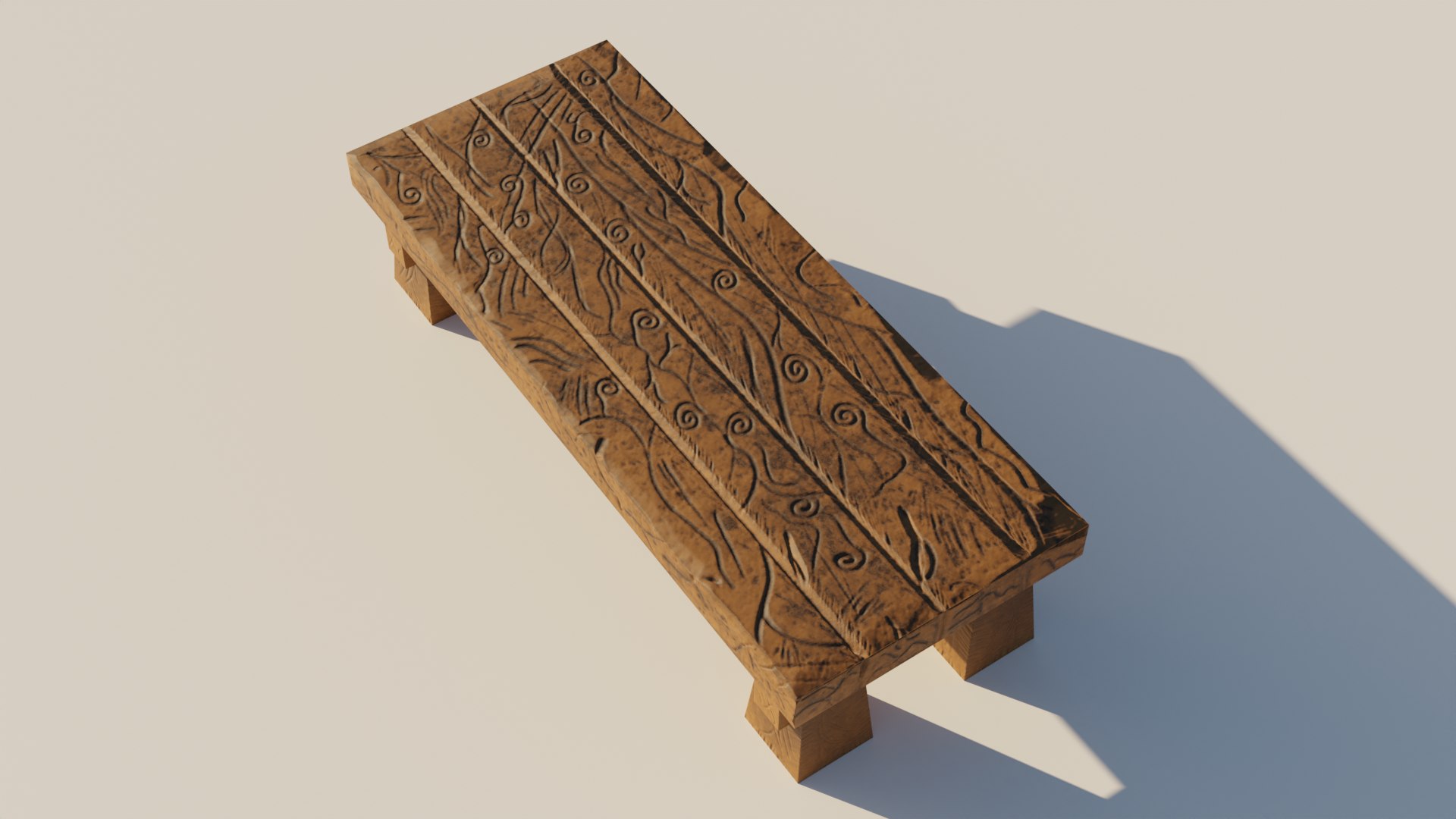 Cartoon stylized bench low-poly 3D model - TurboSquid 1865052