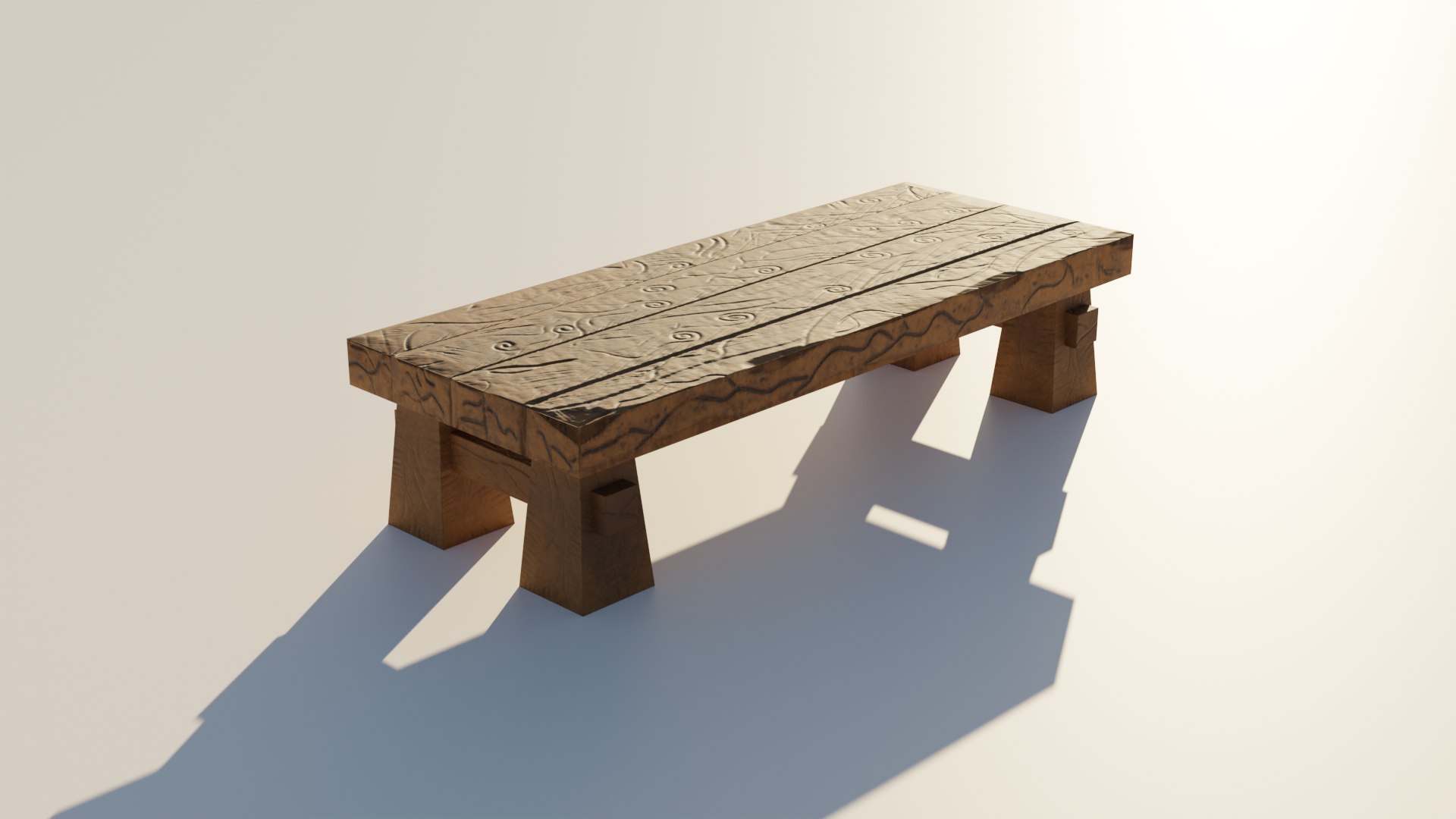 Cartoon stylized bench low-poly 3D model - TurboSquid 1865052