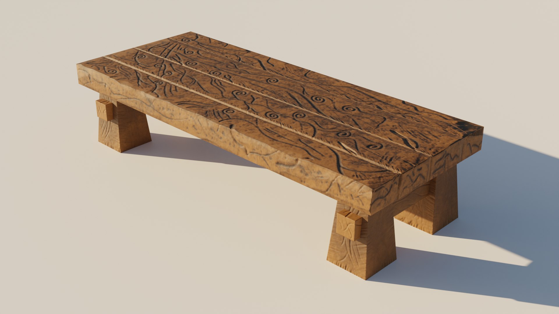 Cartoon stylized bench low-poly 3D model - TurboSquid 1865052