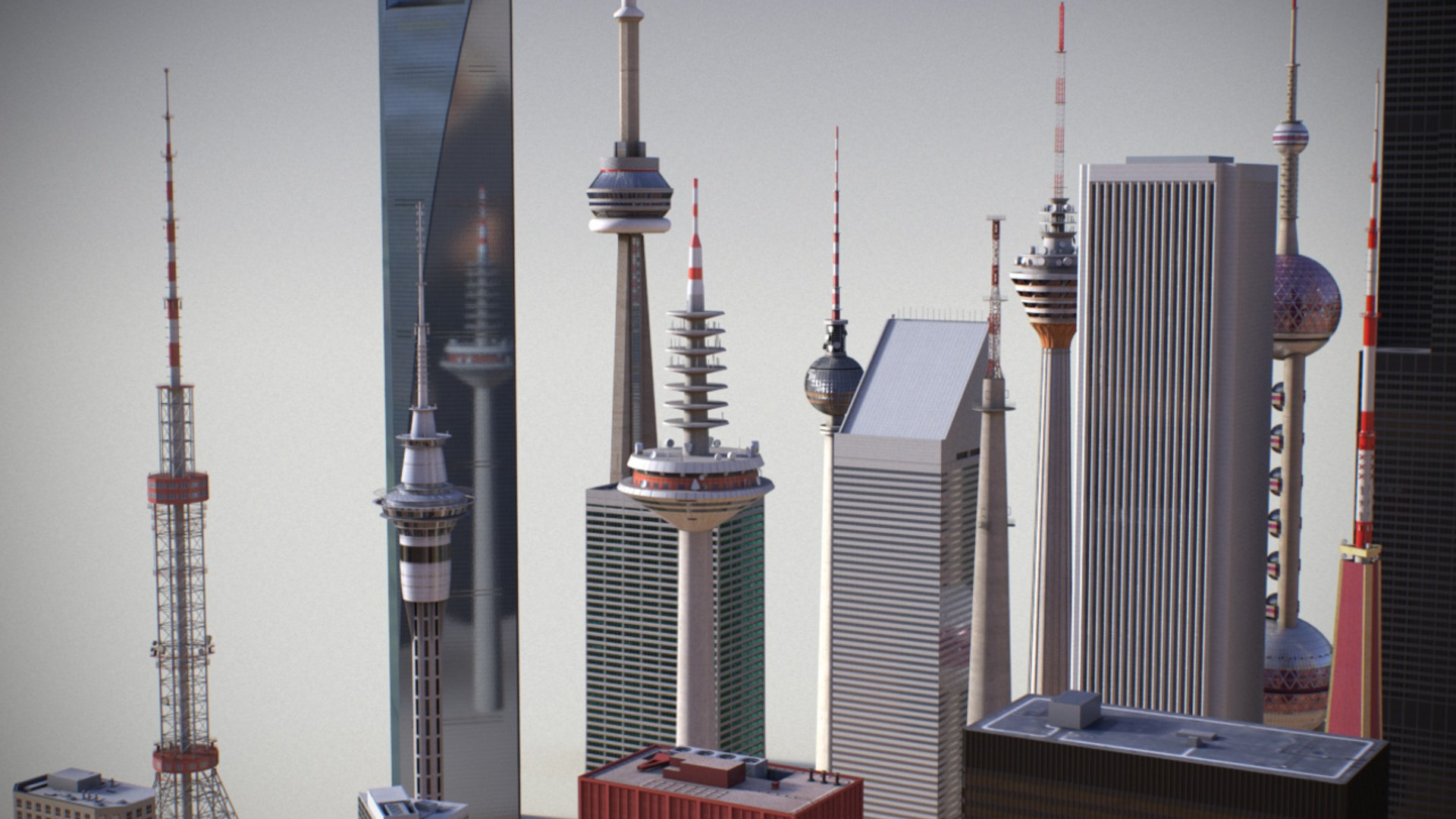 3d Buildings Towers Model