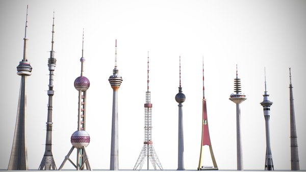 3d buildings towers model