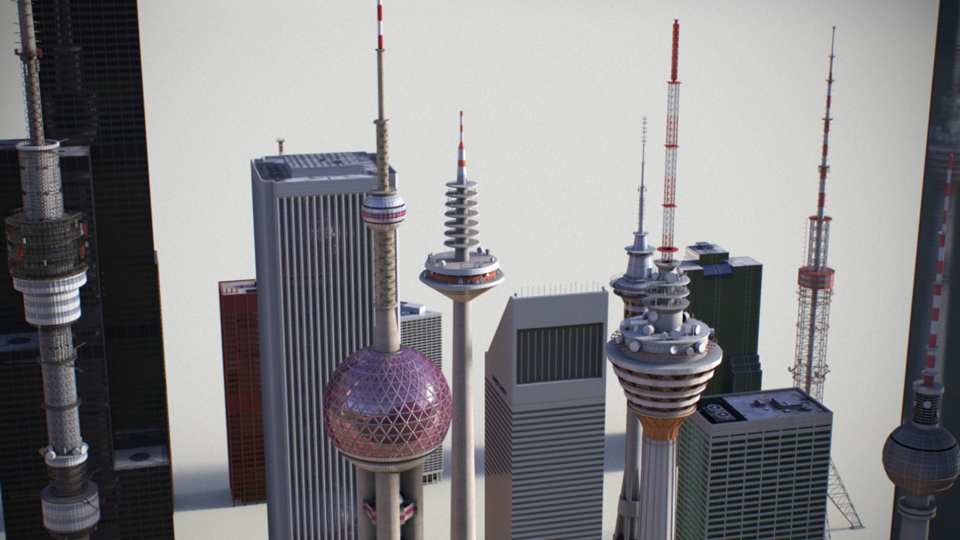 3d Buildings Towers Model