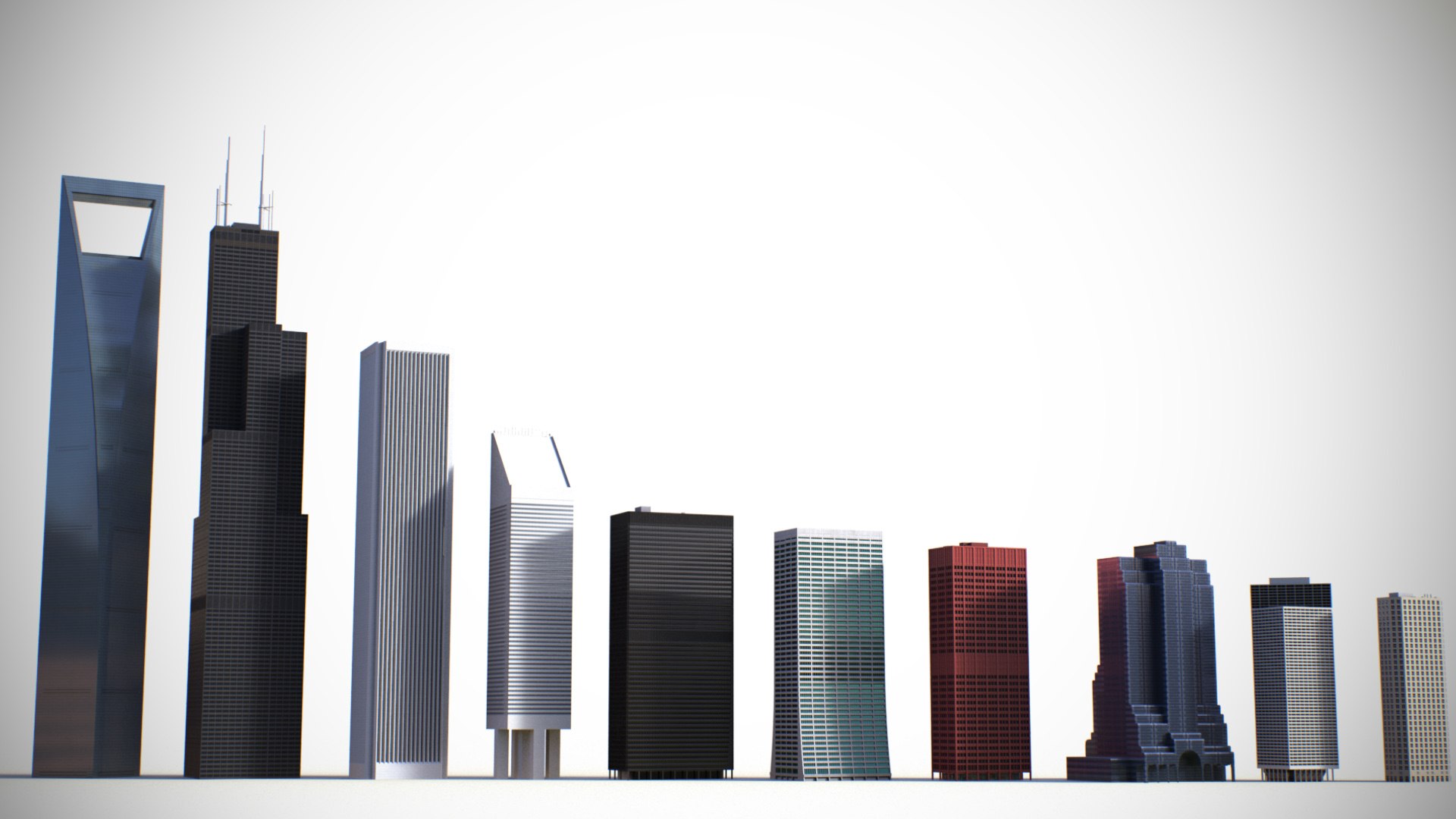 3d Buildings Towers Model