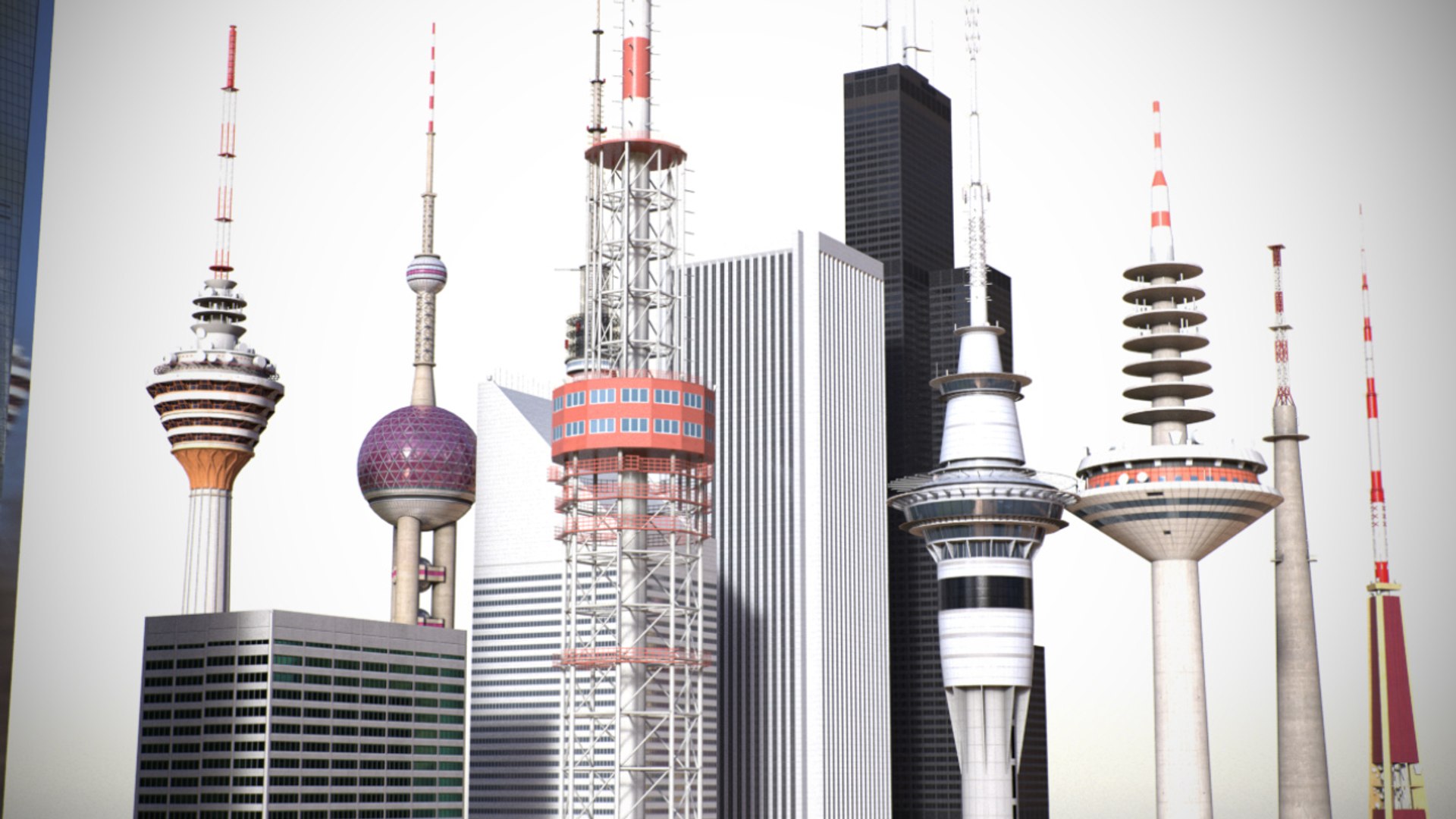 3d Buildings Towers Model