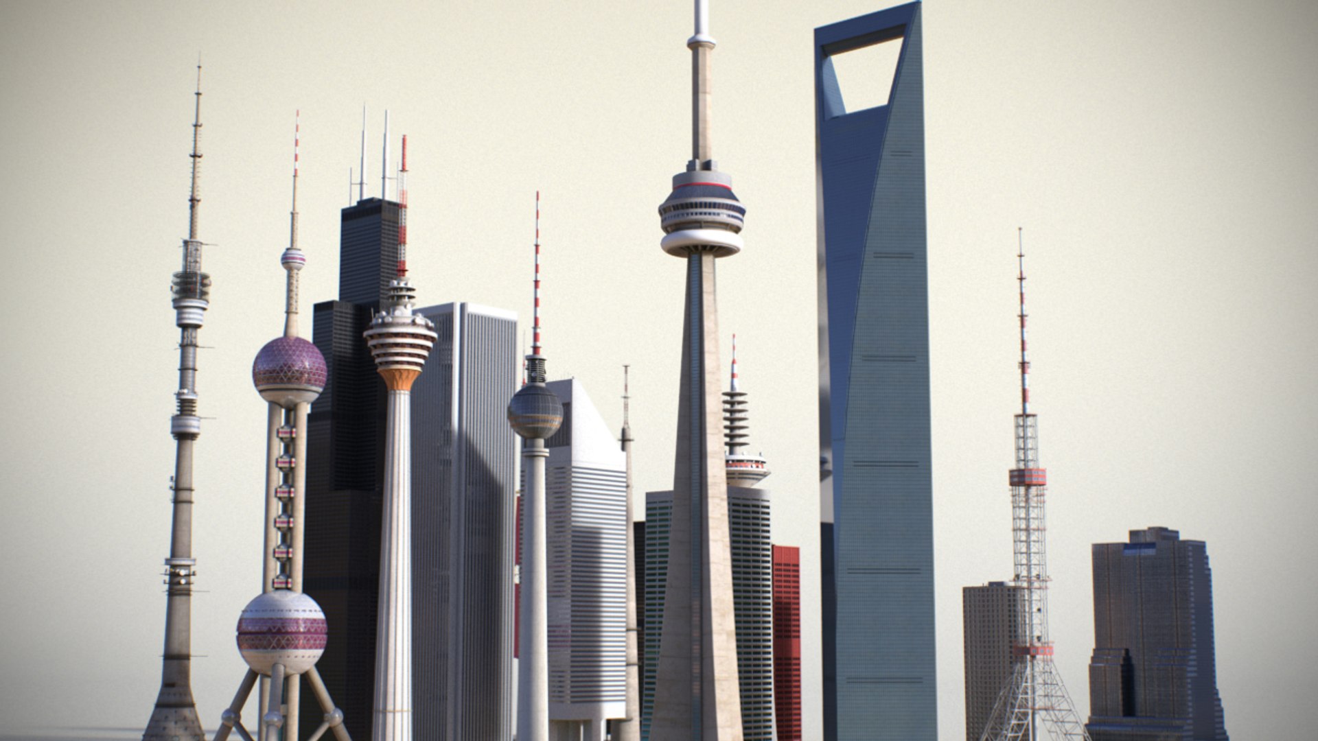 3d Buildings Towers Model