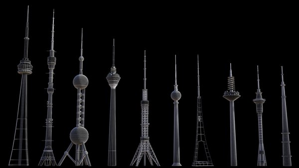 3d buildings towers model