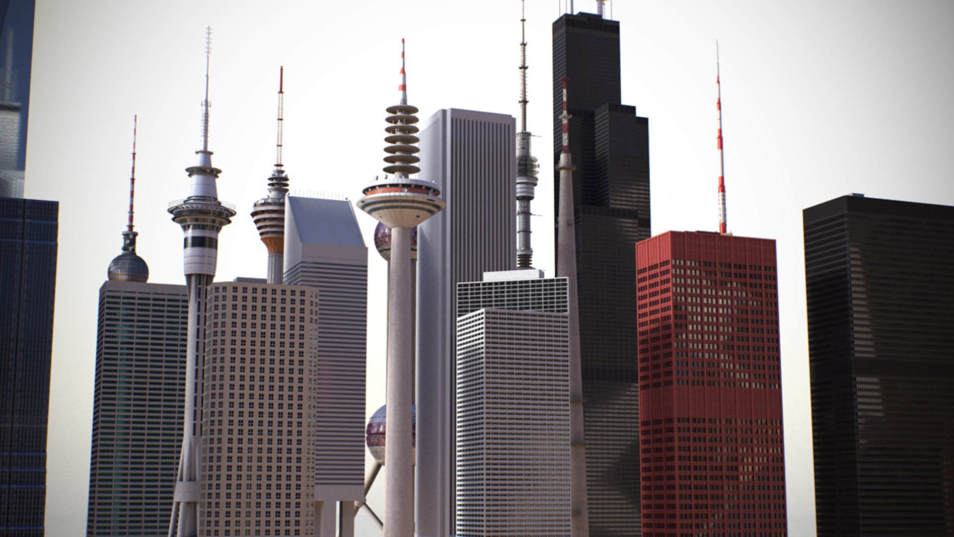 3d Buildings Towers Model