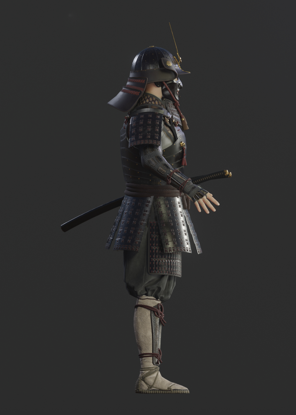 Samurai character blender rigged 3D model - TurboSquid 1549310