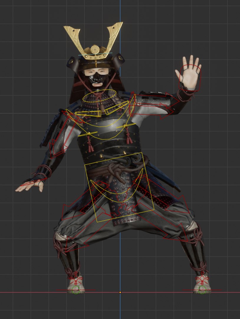 Samurai Character Blender Rigged 3D Model - TurboSquid 1549310