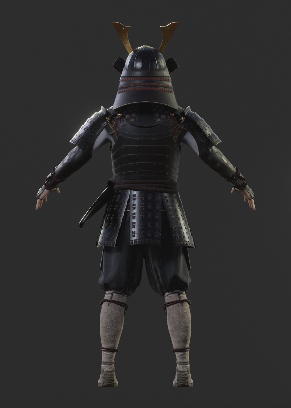 Samurai character blender rigged 3D model - TurboSquid 1549310