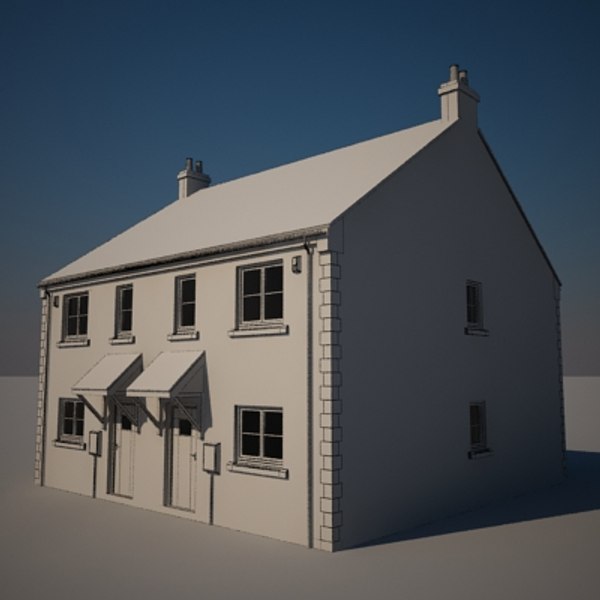 untextured family houses 3d max