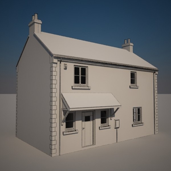 untextured family houses 3d max