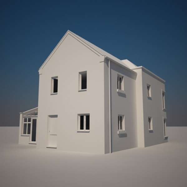 untextured family houses 3d max