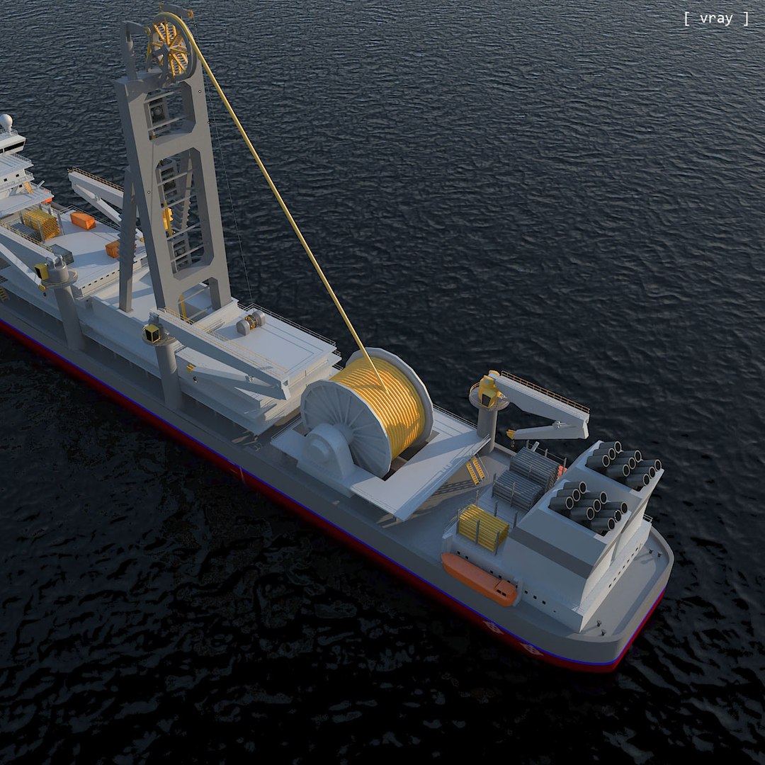 pipe-laying ship 3d max