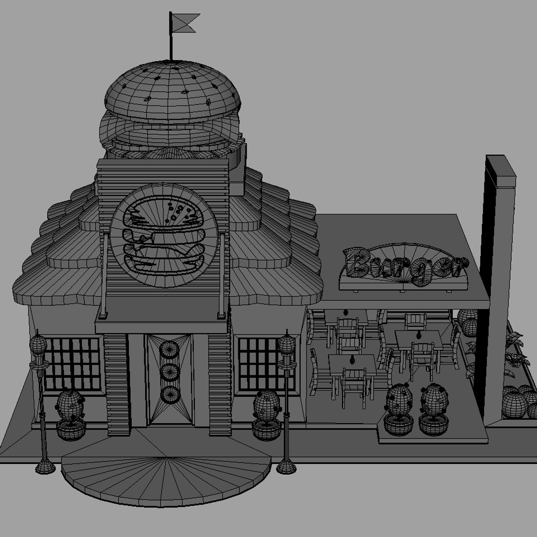 3D Burger Shop 01 - TurboSquid 1748707