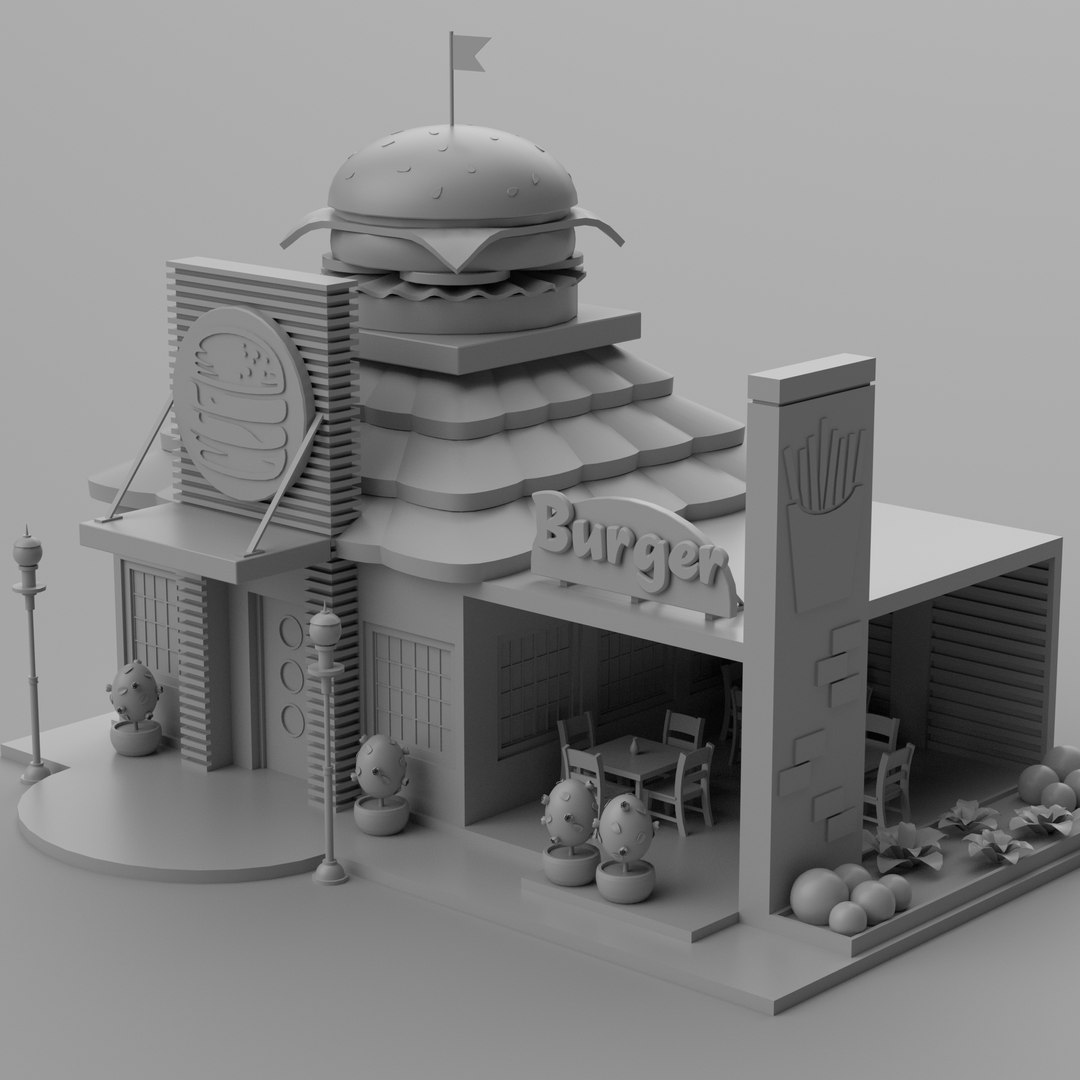 3D Burger Shop 01 - TurboSquid 1748707