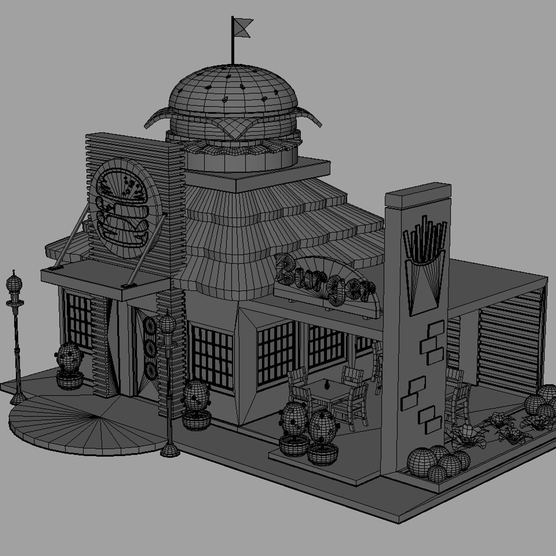 3D Burger Shop 01 - TurboSquid 1748707