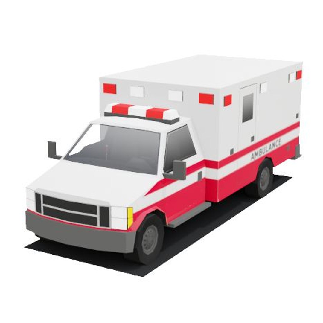 Low Poly USA Ambulance 3D - TurboSquid 2073601