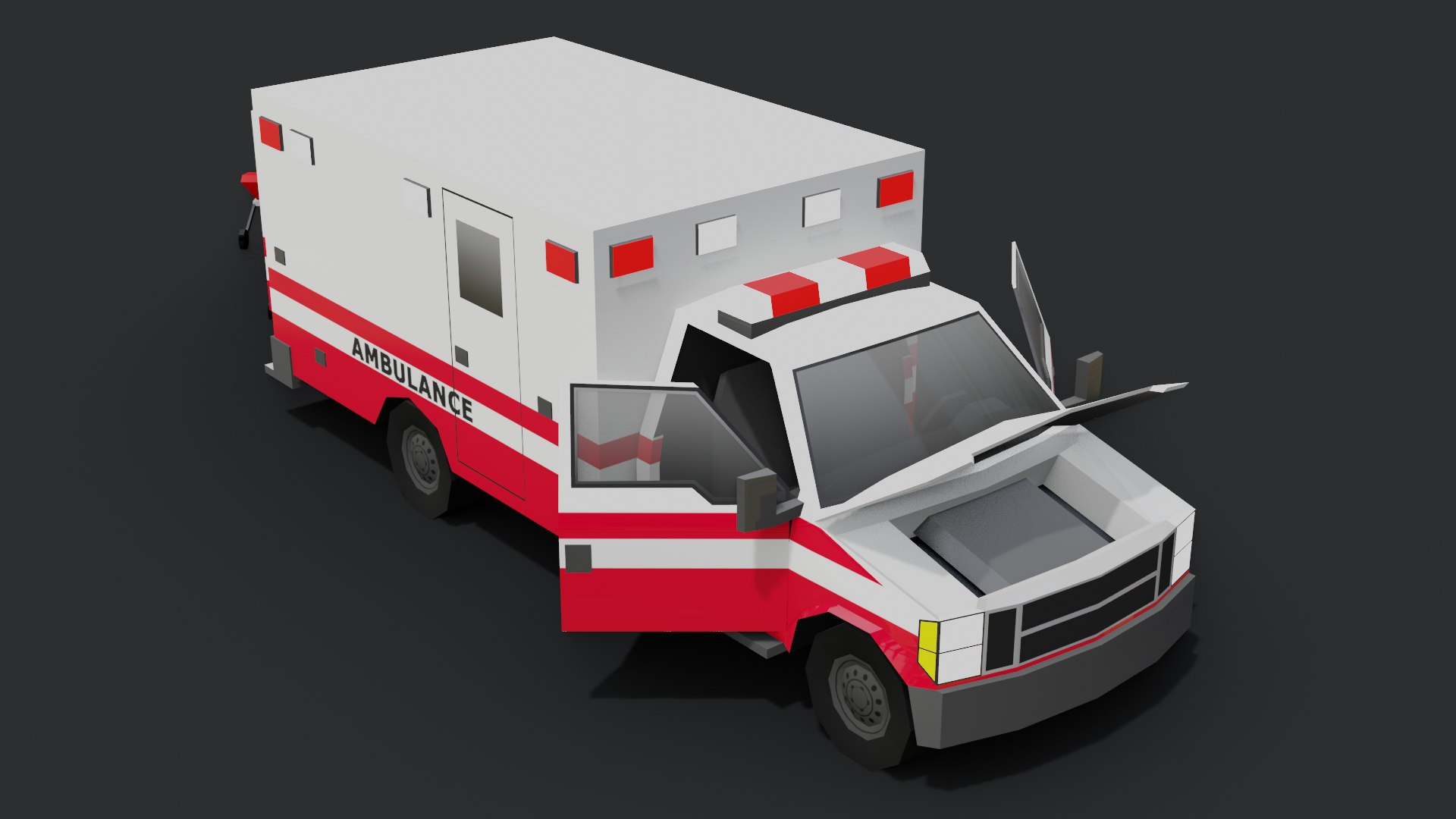 Low Poly USA Ambulance 3D - TurboSquid 2073601