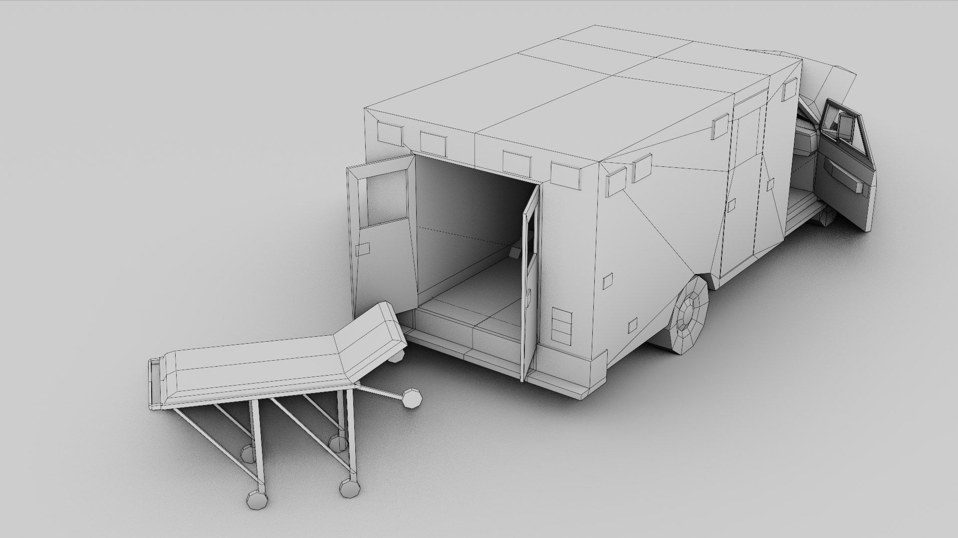 Low Poly USA Ambulance 3D - TurboSquid 2073601