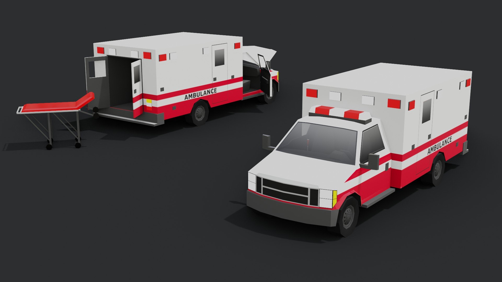 Low Poly USA Ambulance 3D - TurboSquid 2073601