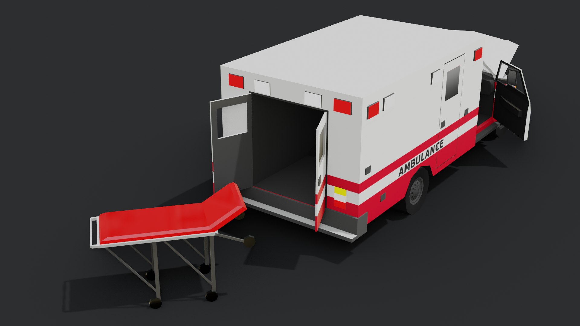 Low Poly USA Ambulance 3D - TurboSquid 2073601