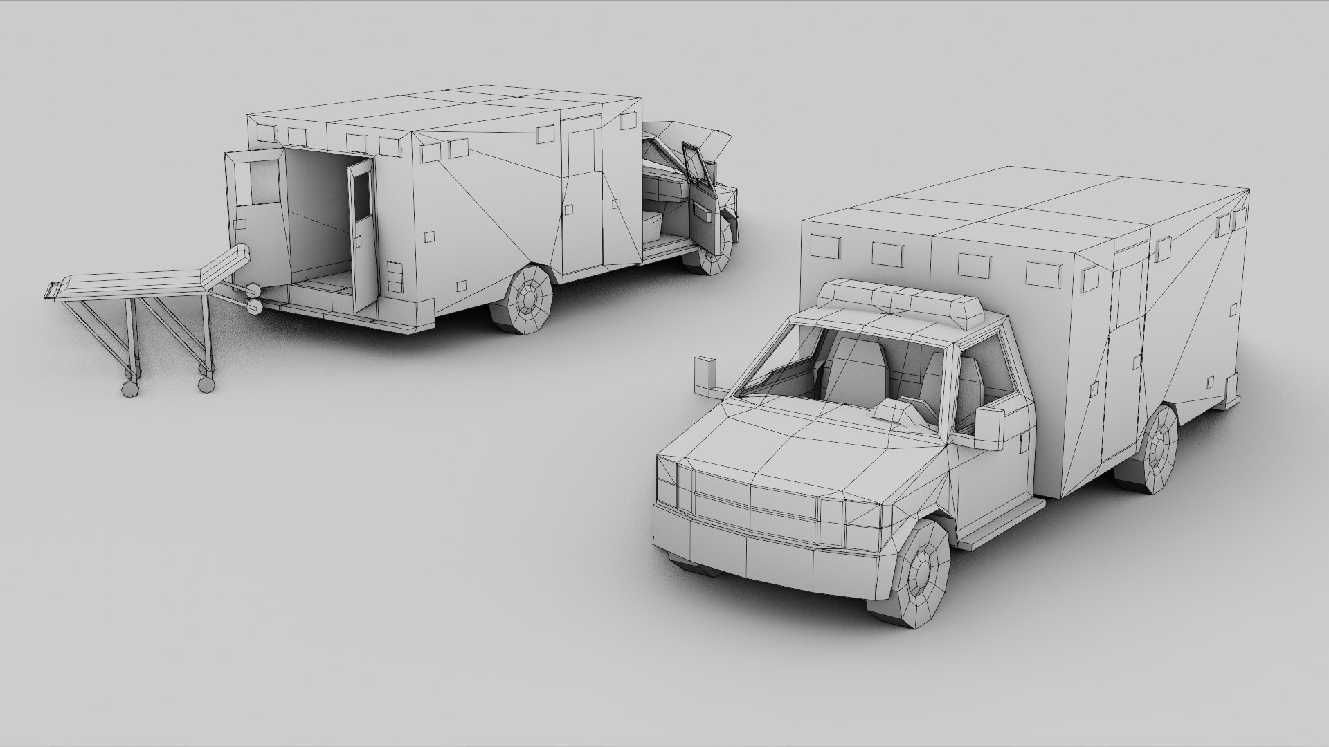 Low Poly USA Ambulance 3D - TurboSquid 2073601