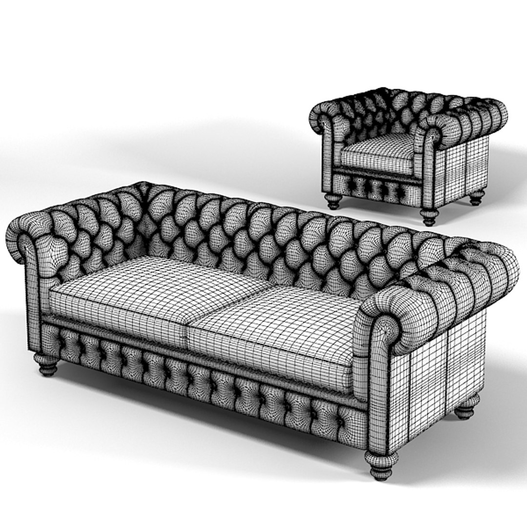 3d Model Chesterfield Traditional Tufted