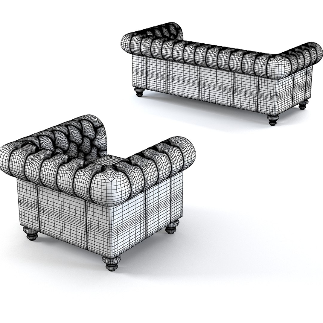 3d Model Chesterfield Traditional Tufted