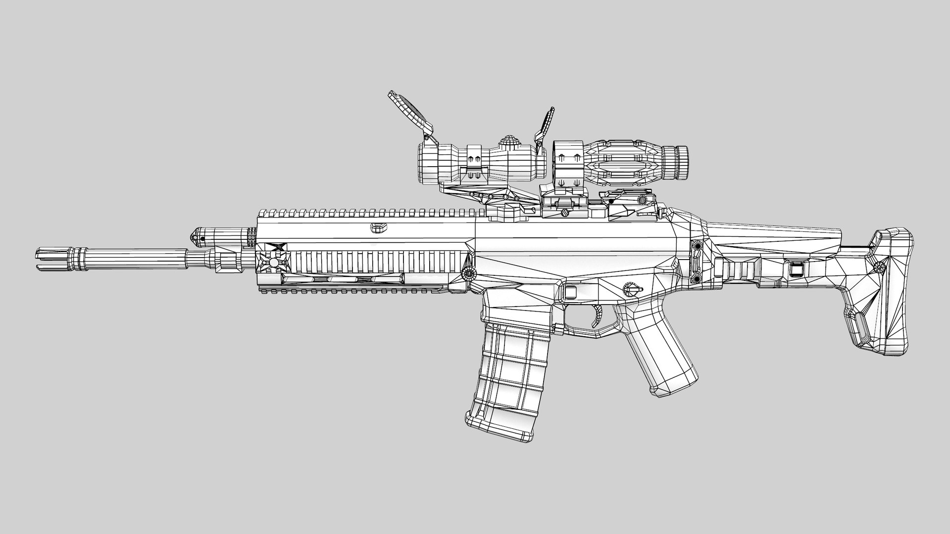 3D Cyberpunk Futuristic White Riffle Machine Gun Model - TurboSquid 2072487