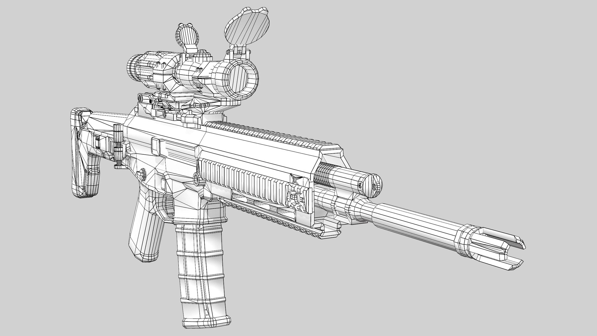 3D Cyberpunk Futuristic White Riffle Machine Gun Model - TurboSquid 2072487
