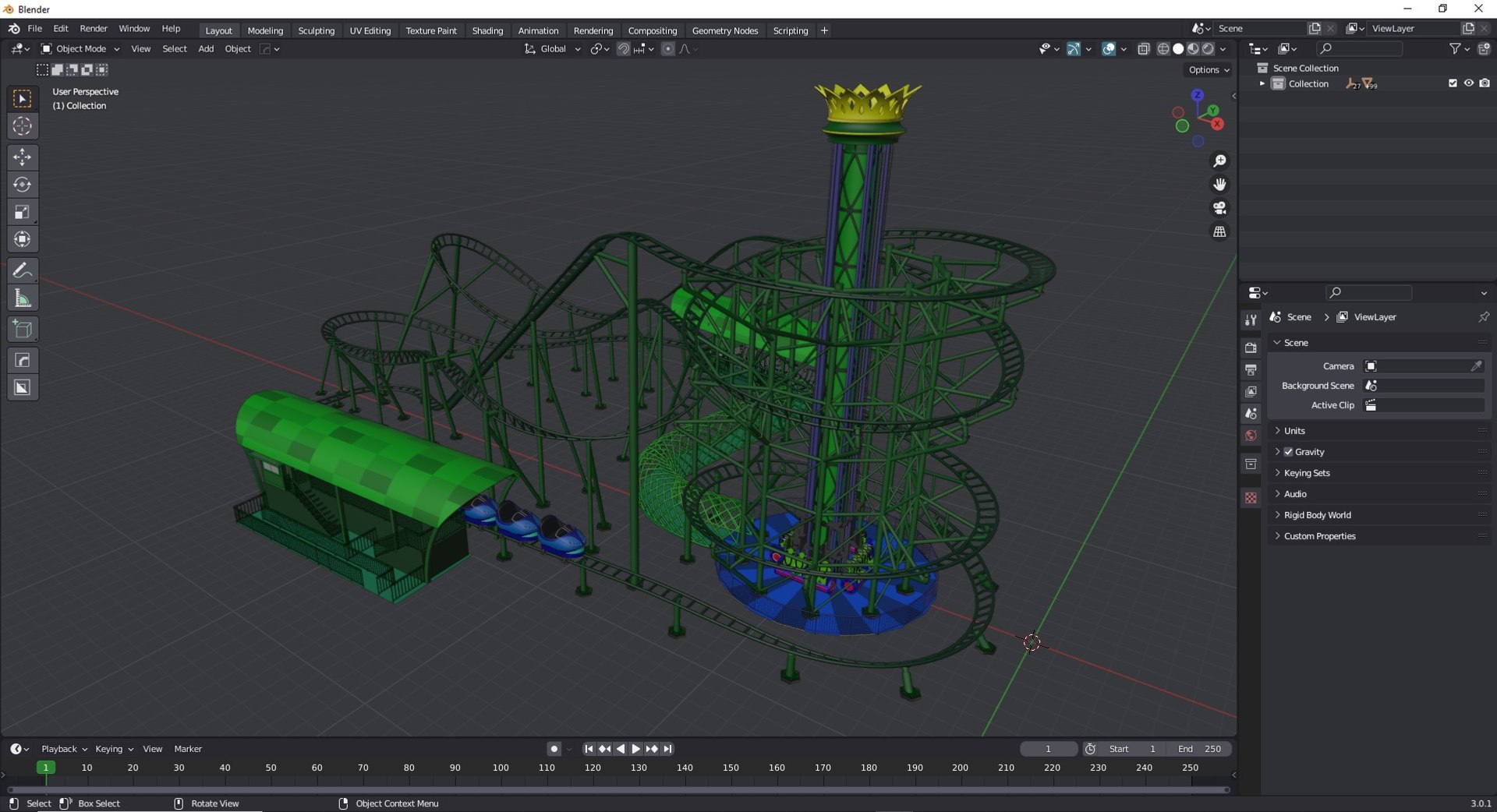 Roller Coaster Drop Tower Rides 3D Model - TurboSquid 2143620